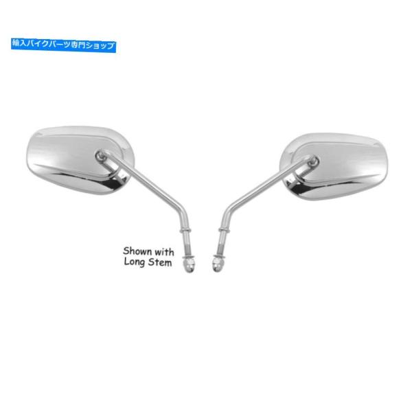 Mirror Chrome Tapered Short Stem Mirrors 47039＆47040 Harley Repl 91840-03B 91845-03B Chrome Tapered Short Stem Mirrors 4...