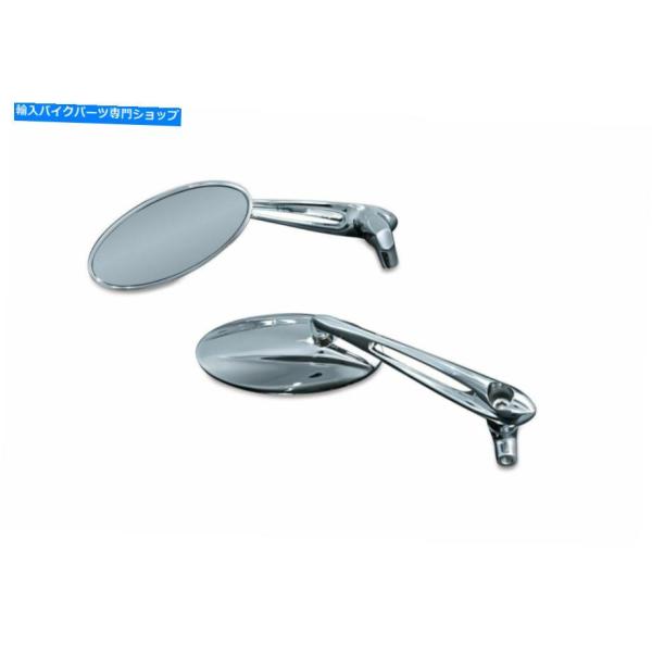 Mirror クライダキントライデット凸面鏡W / 9 "ハーレー＆メートルクチックのための茎腕 Kuryakyn Trident Convex MIrror w/ 9" Stem Arm for Harley &amp; Metric C...