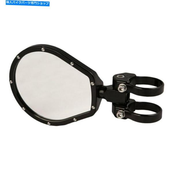 Mirror AXIA合金MOD6FSM-BKフラットサイドブライトブラック陽極サイドミラー Axia Alloys MOD6FSM-BK Flat Side Bright Black Anodized Side Mirror