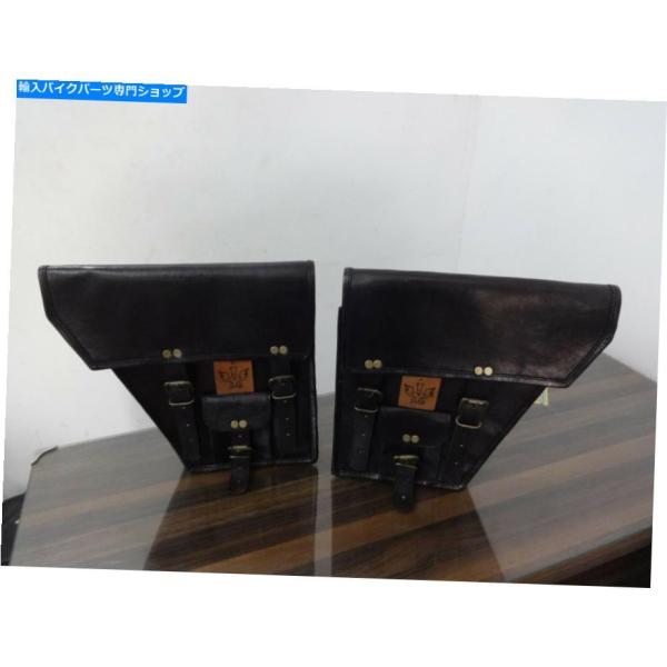 サイドバック Jasolサイドポーチブラックレザー2バッグパニエによるサドルバッグオートバイ Saddle Bag Motorcycle made By Jasol Side Pouch Black Leather 2Bags Panniers