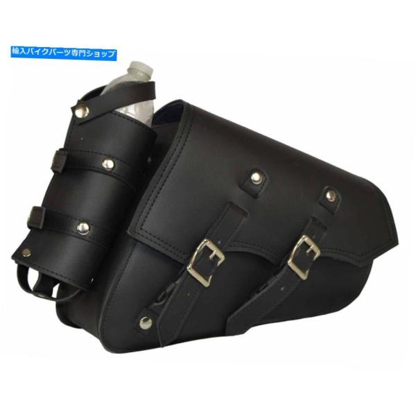 サイドバック オートバイ防水バイカーBLK PVC左スイングアームサドルバッグ荷物ウォーターボトル Motorcycle waterproof biker Blk PVC Left swing arm saddlebag luggage w...