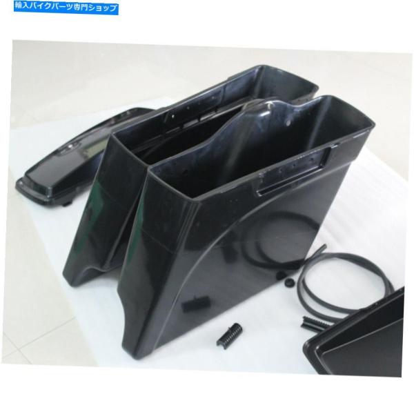 サイドバック 5 "ハーレーツーリングのための塗抹伸ばされた拡張された堅いサドルバッグサドルバッグ 5" Unpainted Stretched Extended Hard Saddle bags Saddlebags For Harley...