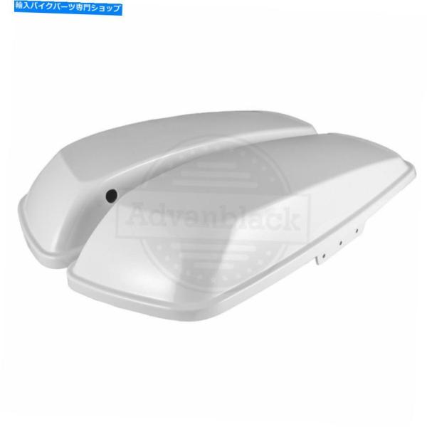 サイドバック 粉砕アイスパールスタンダード標準延伸サドルバッグフライドハーリーツーリング14+ Crushed Ice Pearl Standard Normal Stretched Saddlebag Lid for Harley Tou...