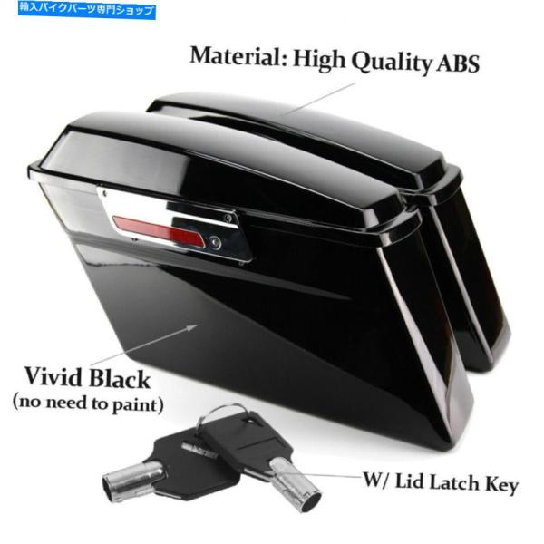 サイドバック ハーレイのためのハードサドルバッグのオートバイのためのオートバイのためにlecter glide road king 1994-2013 Hard Saddlebags Motorcycle For Harley Tourin...