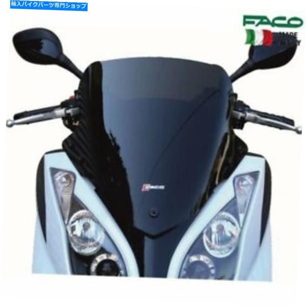 Windshield Serigraph Kymco Downtown 300 2009 2015とFACO 28060フェアリングスモーク Faco 28060 Fairing Smoke With Serigraph Kymco Dow...