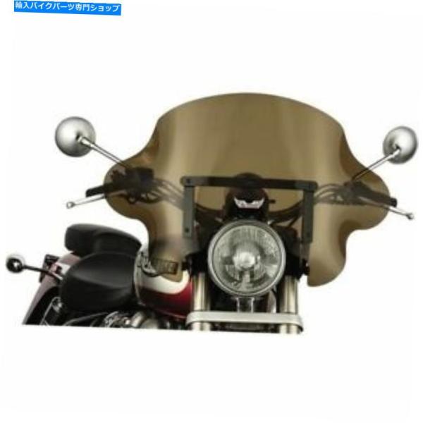 Windshield スモーク/ブラックスリップストーマーSS-34ファントム13 "テーパーフォーク用フロントガラス Smoke/Black Slipstreamer SS-34 Phantom 13" Windshield For Ta...