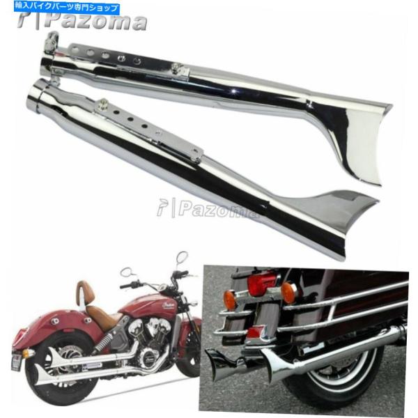 マフラー ハーレーカフェレーサーのためのオートバイビンテージフィッシュテールムフラー排気サイレンサーパイプ Motorcycles Vintage Fishtail Muflers Exhaust Silencer Pipe For Har...