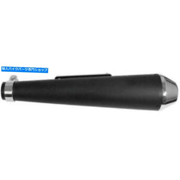 マフラー エミゴフラットブラックユニバーサルリバースコーンショーツマフラー - 80-84030C 1811-3020 Emgo Flat Black Universal Reverse Cone Shorty Muffler - 80-8...