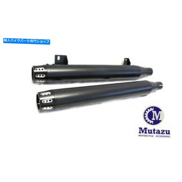 マフラー Mutazu 3 "Roaring Black IM-03-BBスリップオンマフラーがインドのスカウト15-18のための排気 MUTAZU 3" Roaring Black IM-03-BB Slip-On Mufflers Ex...