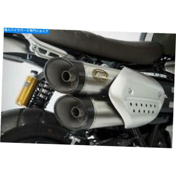 サイレンサー 排気ステンレスカーボンキャップの雑誌の上のZARDスリップ2019年 Zard Slip On Exhaust Stainless Carbon Cap Triumph Scrambler XE 1200 2019