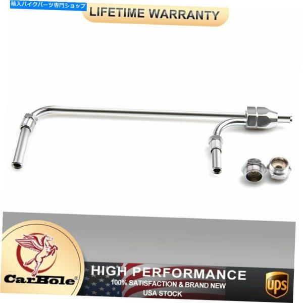 クロームパーツ Chevy Ford SBC BBC 3/8 "ホース用クロムデュアルインレット燃料ライン4150ダブルプンパ Chrome Dual Inlet Fuel Line 4150 Double Pumper For Chevy...