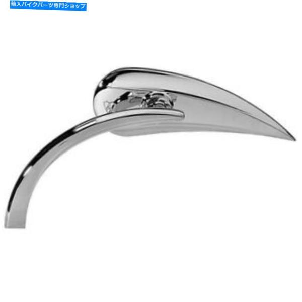 クロームパーツ マイクロダイキャストラスIIティアドロップミラー右 - クロムアーレンネス13-411 Micro Die-Cast Rad II Teardrop Mirror Right - Chrome Arlen Ness 13-411