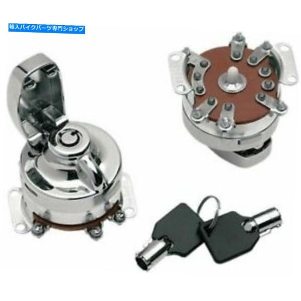 クロームパーツ ドラッグスペシャリーラウンドキー内部コンタクトスイッチ、クローム0909-0202 Drag Specialties Round Key Internal Contact Switch, Chrome 0909-0202