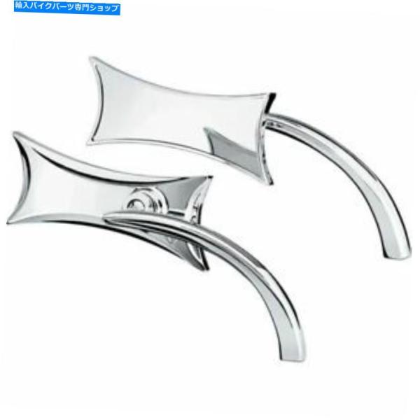 クロームパーツ クロームアーレンネステクテックマイクロダイキャスト4ポイントミラー Chrome Arlen Ness-Tech Micro Die-Cast Four Point Mirror