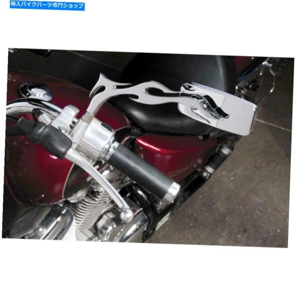 クロームパーツ Bikemaster Wide View Flame Mirrors Chrome 4-3 / 4 IN。 KS-A34 BIKEMASTER WIDE VIEW FLAME MIRRORS CHROME 4-3/4 IN....