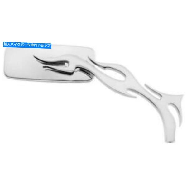 クロームパーツ Bikemaster Wideview Flame Mirror Chrome BikeMaster Wideview Flame Mirror Chrome