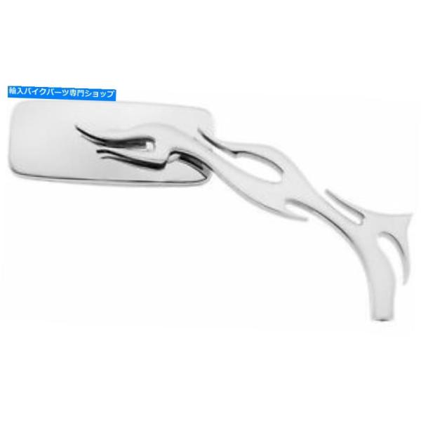 クロームパーツ Bikemaster KS-A34ワイドビューフレームミラー - クロム BikeMaster KS-A34 Wideview Flame Mirror - Chrome