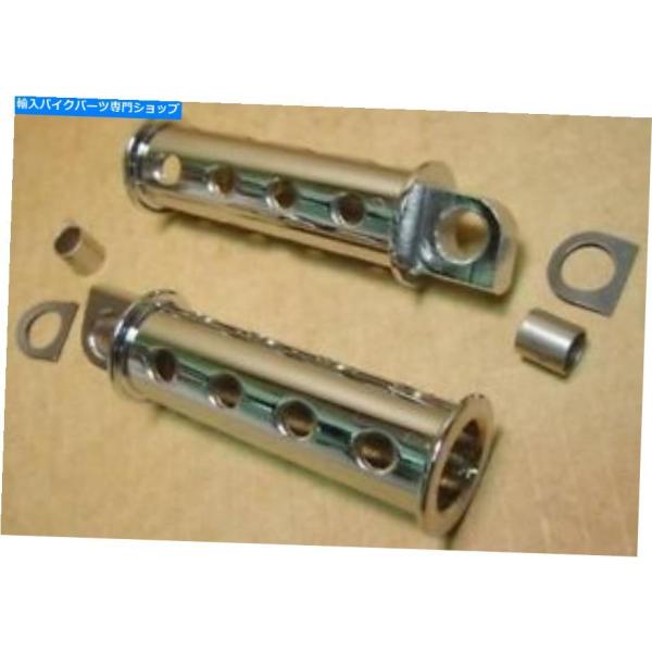 クロームパーツ Chrome Spoolieフットペグフィットハーレー/カスタムボバー Chrome Spoolie Footpegs fit Harley / Custom Bobber