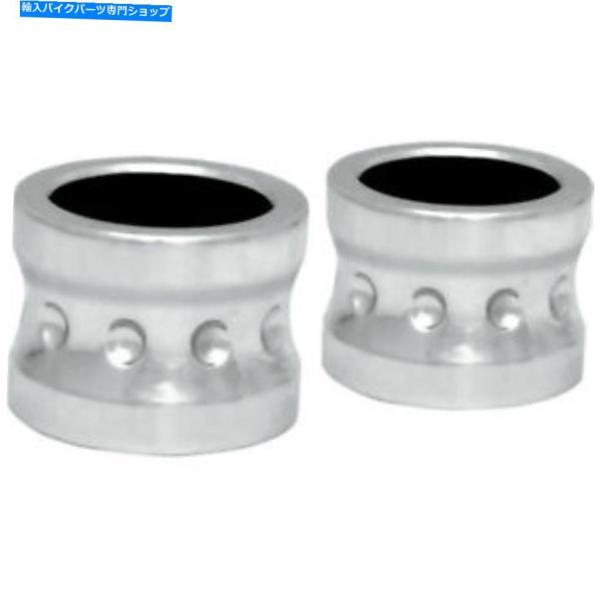 クロームパーツ Covingtons Custom Chrome DippledフロントアクスルスペーサーハーレーFLH 08-17 W / O ABS Covingtons Customs Chrome Dimpled Front Axl...