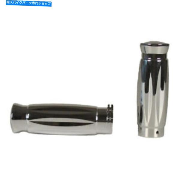 クロームパーツ 1985年のクロームビレットスタイルバレルプロフィールグリップ1985年のハーレー - ダビッドソンモデル Chrome Billet Style Barrel Profile Grips for 1985 &amp; Ne...