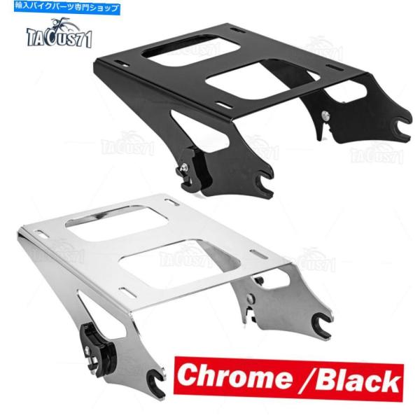 クロームパーツ ハーレーツーリングエレクトラグライドロードキング用ツーアップツアーパックPAKトランクマウントラック Two-Up Tour Pack Pak Trunk Mount Rack For Harley Touring Elec...