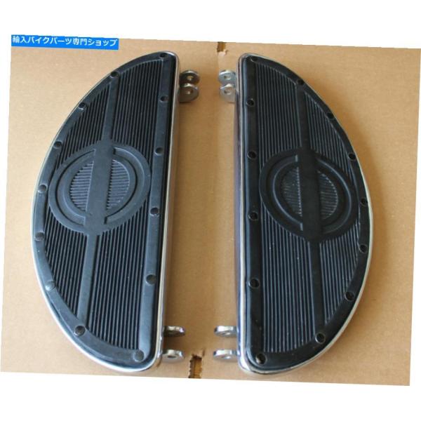 クロームパーツ ハーレー45パンヘッドフロアボードラバーパッドリバイト新しいクロムベースプレート（915） Harley 45 Panhead Floorboards Rubber Pads Rivited NEW Chrome Base ...