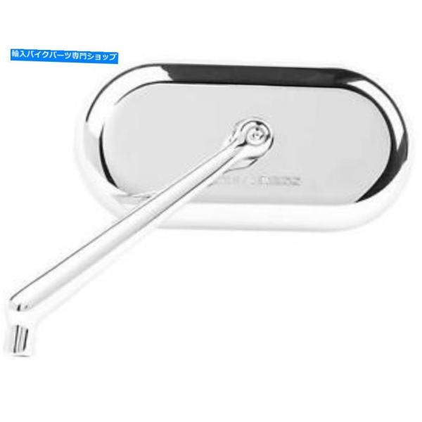クロームパーツ アーレンネス鍛造楕円形短茎ビレットミラー左クロムハーレーダビッドソン Arlen Ness Forged Oval Short Stem Billet Mirror Left Chrome HARLEY DAVIDSON