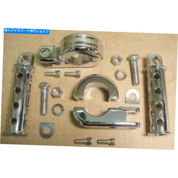 クロームパーツ Chrome Spoolie Highway Pegはハーレー?カスタムを設定しました Chrome Spoolie Highway Peg Set for Harley ~ Custom