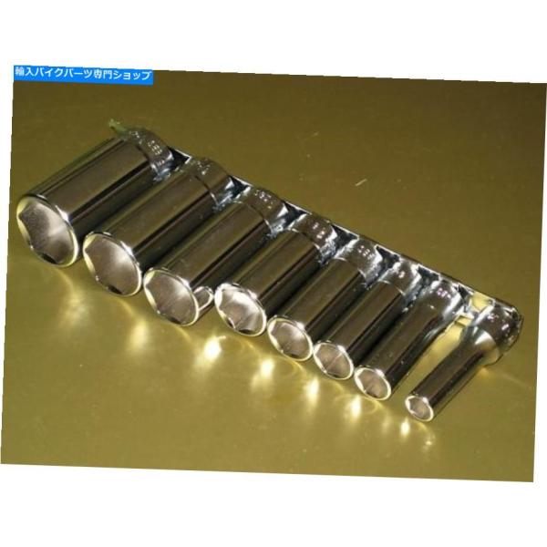 クロームパーツ KOKEN Deep Well Socketセット3/8ドライブ8ウィットワースブリティッシュウェントワースソケットツール Koken deep well socket set 3/8 drive 8 Whitworth B...