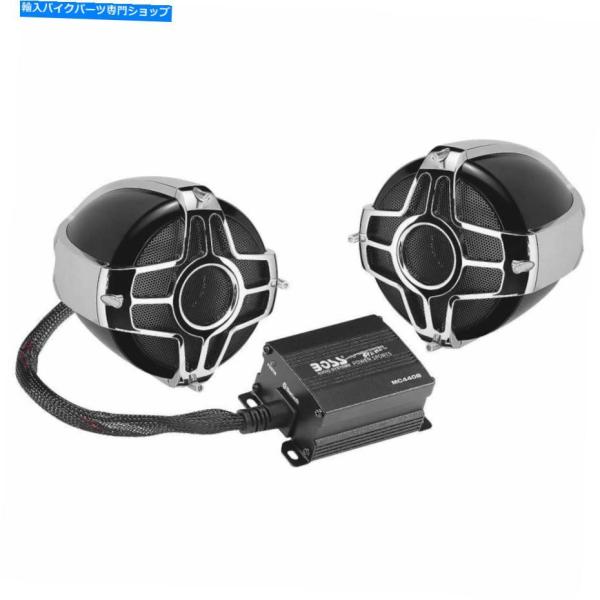 クロームパーツ ボスオーディオ3 "ハンドルバーマウント600W 2スピーカーシステムブラック/クローム3 MC440B BOSS AUDIO 3" HANDLEBAR MOUNT 600W 2-SPEAKER SYSTEM BLACK/C...