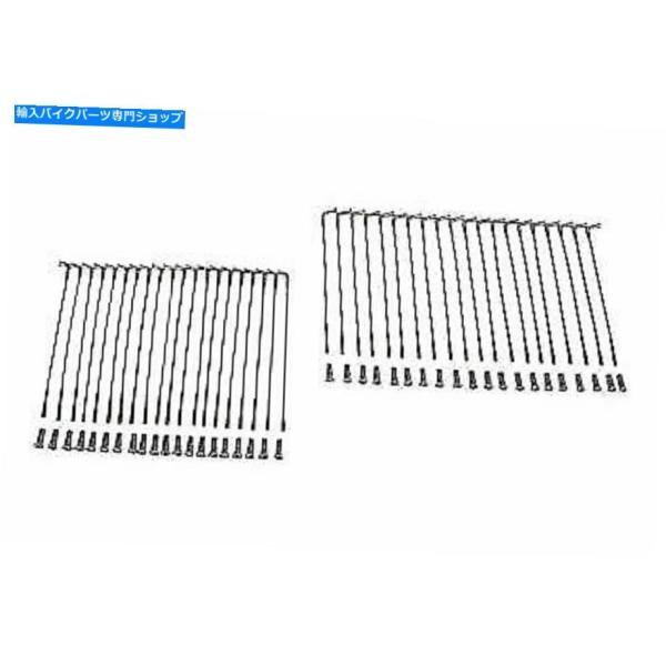 クロームパーツ V-ツインによってハーレーダビッドソン用クローム21スポークセットTwirledタイプ Chrome 21 Spoke Set Twirled Type for Harley Davidson by V-Twin