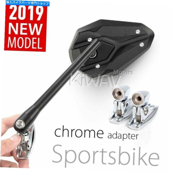 クロームパーツ ブラックViperii 2019新しいフェアリングミラーW / ChromeベースフィットMV Agusta F4 1000 R Black ViperII 2019 NEW fairing mirror w/ chrome...
