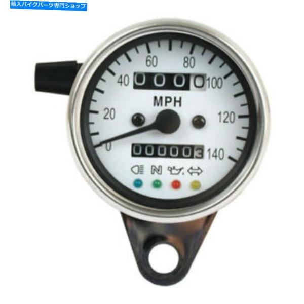 クロームパーツ Mechanic Tacho、Kontroll-Leuchten、Chrome White、2：1、Harley Davidson Mechanic Tacho, Kontroll-Leuchten, Chrome Whit...