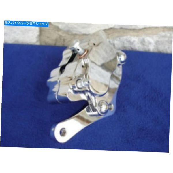 クロームパーツ Harley DNA Midwest FXST＆チョッパーの滑走路のグライドフロントエンド4ピストンブレーキキャリパー FOR HARLEY DNA MIDWEST FXST &amp; CHOPPERS GLIDE FRO...