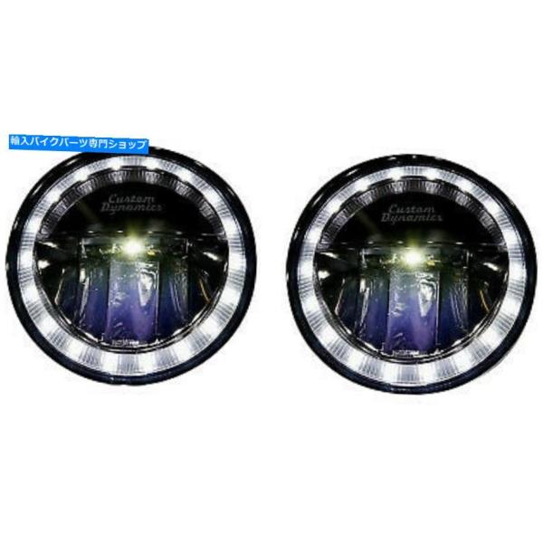 クロームパーツ カスタムダイナミクスクローム4.5インチTrubeam通過ランプ琥珀色/赤/ホワイト - オリジナルのタイトルを表示 Custom Dynamics Chrome 4.5インチ Trubeam Passing Lamps A...