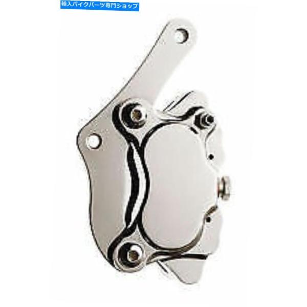 クロームパーツ DNAクローム左側4 4ピストンフロントブレーキキャリパーキットW /ブラケットFXSTハーレー DNA CHROME LEFT SIDE 4 FOUR PISTON FRONT BRAKE CALIPER KIT W/BR...