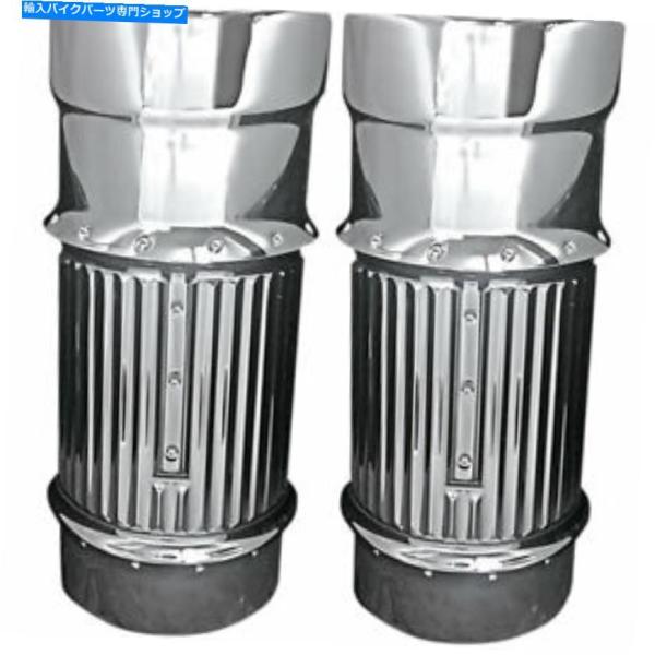 クロームパーツ Covingtons Chrome Dippledフォークスライダーは14-18ハーレーツーリングのベローズをカバーします Covingtons Chrome Dimpled Fork Slider Covers Bello...