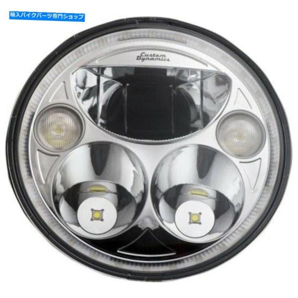 クロームパーツ カスタムダイナミクス7 "TRUBEAMハッディーライトクロームCDTB - 7-IF-C 7 IN 2001-1575-オリジナルのタイトルを表示 Custom Dynamics 7" TruBEAM ヘッドライト クロー...
