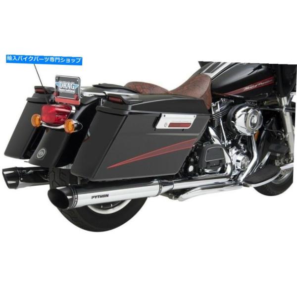 クロームパーツ Harley 1995-2015 FLモデルのためのPython Chrome Rayzerスリップオンマフラー1801-0744 PYTHON CHROME RAYZER SLIP-ON MUFFLERS 1801-074...
