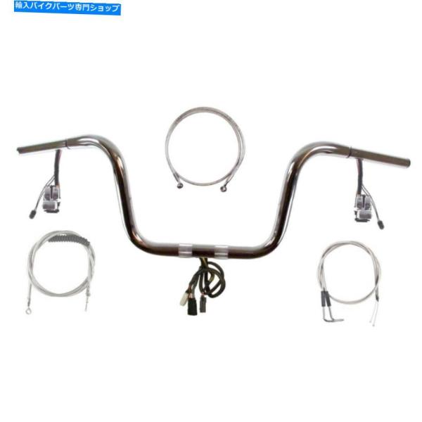 クロームパーツ 1 1/4 "Chrome 10" Prewread ApeハンガーPKit 2007-2011ハーレーダイナワイドグライド 1 1/4" Chrome 10" Prewired Ape Hanger PKit 2007-2...