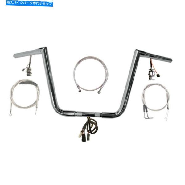 クロームパーツ 1 1/4 "Chrome 13" Prewread Twin PeaksハンドルバーPKIT 1996-2005ハーレーダイナ 1 1/4" Chrome 13" Prewired Twin Peaks Handlebar...
