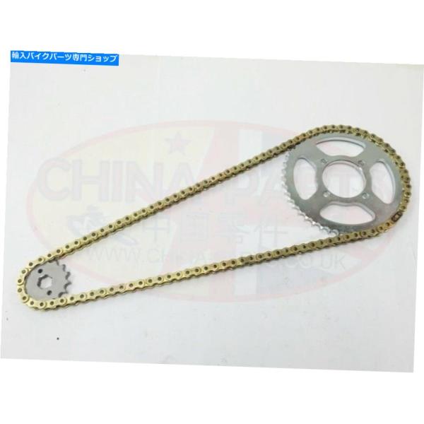 スプロケ SkyJet SJ125-26ページザードット用ポケットモーン＆スコットロットバーツ - オリジナルのタイトルを表示する SKYJET SJ125-26 ヘビーデューティセット用チェーン ＆ スプロケットセット ゴールド- sho...