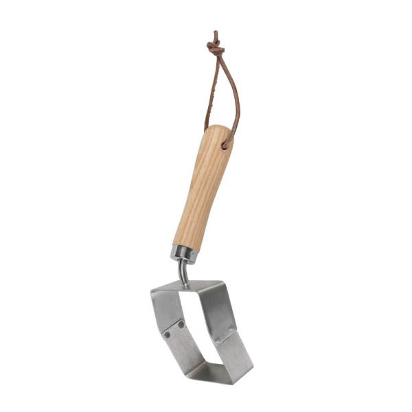 雑草除去や石ころ撤去もガーデニングです。WEEDER SQUAREウィーダー スクエア品番: K955-1224サイズ : H.270mm W.101mm D.90mm材質 : アッシュウッド、１８−０ステンレススチール原産国 : 中国