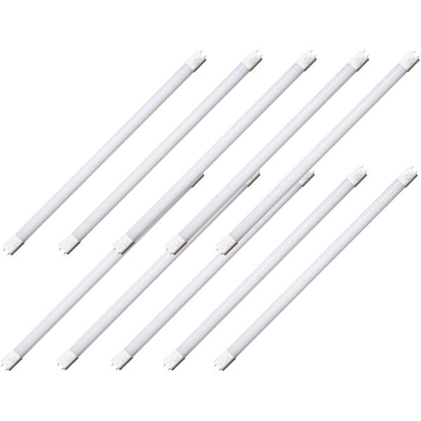 ※本製品は長期在庫品です。長期在庫によりスペックの低下が確認されたことにより、アウトレット品として販売いたします。※製品未使用。１年間保証付。※この商品は10本セット品です。【重要】20形の直管蛍光灯（長さ58cm、G13口金）と交換して使...