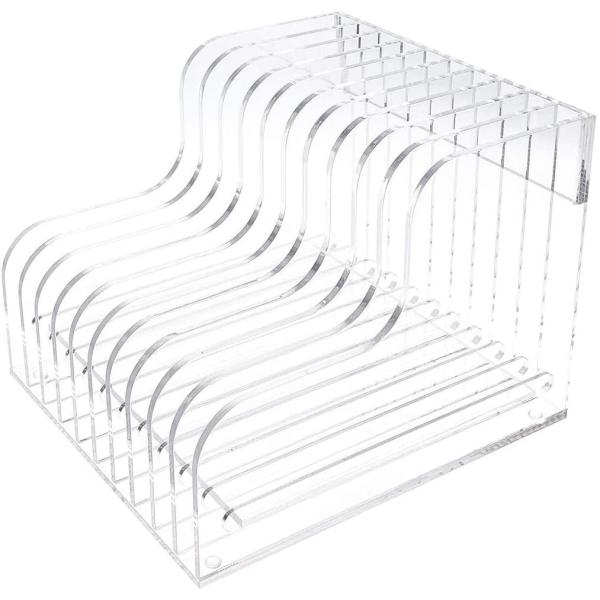 iPadをはじめ、さまざまなタブレットを10台まで整理できる透明アクリル性の収納スタンド。収納の利便性は当然として、店舗などで「人に見せる」「人から見られる」ことを意識した質感・美しさと重厚感にこだわっています。サイズ：長さ240mm x ...