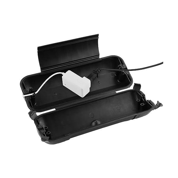 延長コード安全カバー： ロック ラッチx4、ケーブルクランプx2、取り付け穴x2、ケーブルタイx2、防水性と密閉性を確保し、屋外と屋内の電気接続を乾燥させて安全に保ちます。どこにでも簡単に設置して吊り下げられます。サイズ: 29 L×11 ...