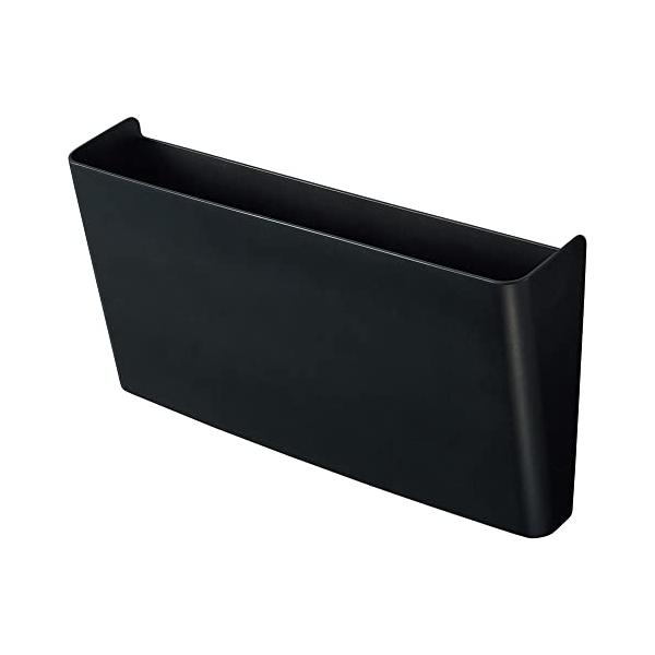 特長スチール面に貼り付けて、省スペースで使えるマグネット付きポケット。寸法幅342mm×奥行73mm×高さ157mm 重量395gサイズLサイズ色ブラック材質本体／ハイインパクトポリスチレン