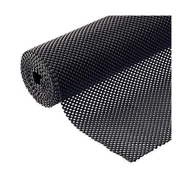 サイズ：幅90cm×長さ100cm；色:ブラック；環境に優しいPVC樹脂製発泡材料を使用した滑り止めシートは柔軟性と弾力性が強くて破れにくいハサミで自由にカットできるので様々な箇所に使えます。滑り止めマットの表面は小さな穴が多くて通気性のあ...