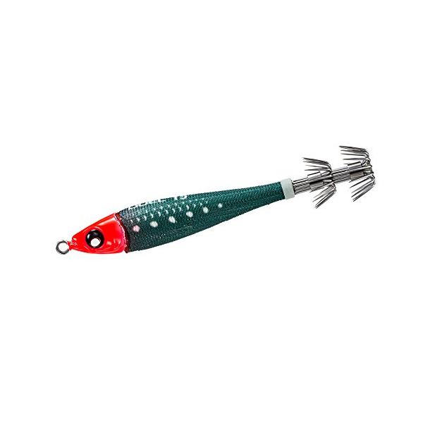 主な対応魚種:ツツイカ使用可能な釣法:イカ釣りエギング重量:75g / サイズ:20号カラー:リアル夜光レッドグリーン RLRMダイレクトアイフラッシュアイ:フラッシングアピールする。14本×2段の段差フック:ツツイカの細い足も確実に掛ける...