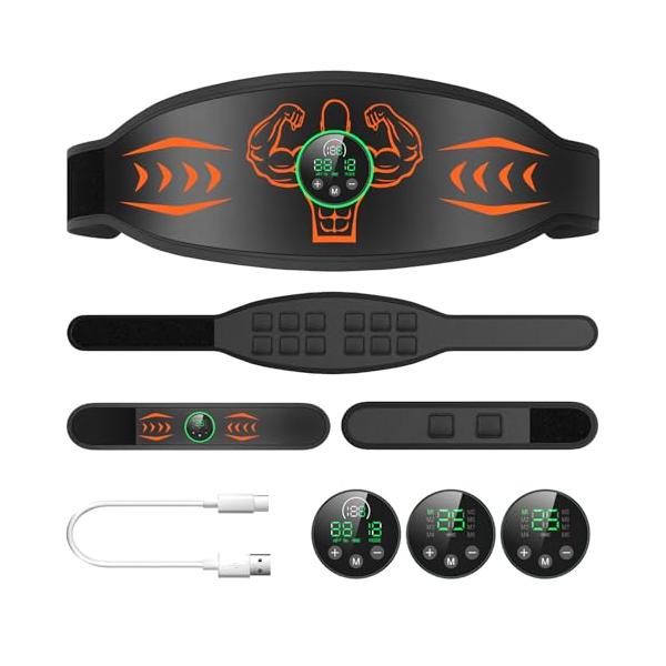 業界最強モデルEMS腹筋ベルト&amp;消費カロリー表示腰回りに自然にフィットするよう設計されたベルトは、動いてもずれにくく、締め付けすぎない快適さ。微弱電流が腹部全体に均等に行き渡り、まるでプロのトレーナーがマンツーマンで指導しているかの...